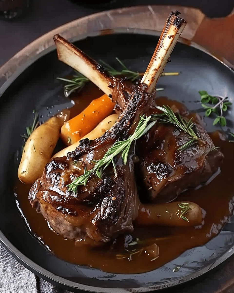 Braised Lamb Shanks with Rosemary Jus | Kitchen Martha