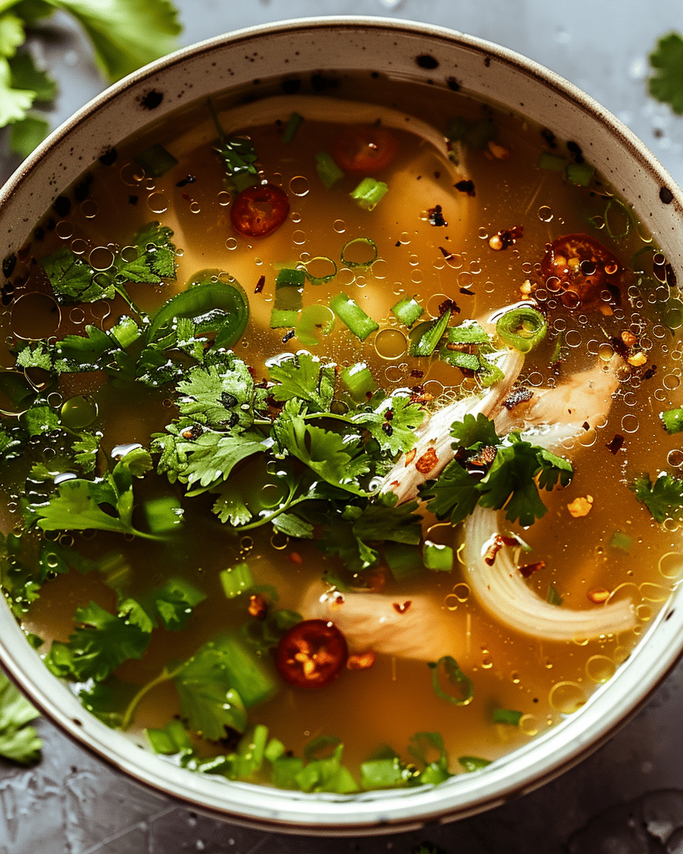 Easy Spicy Garlic Chicken Broth | Kitchen Martha