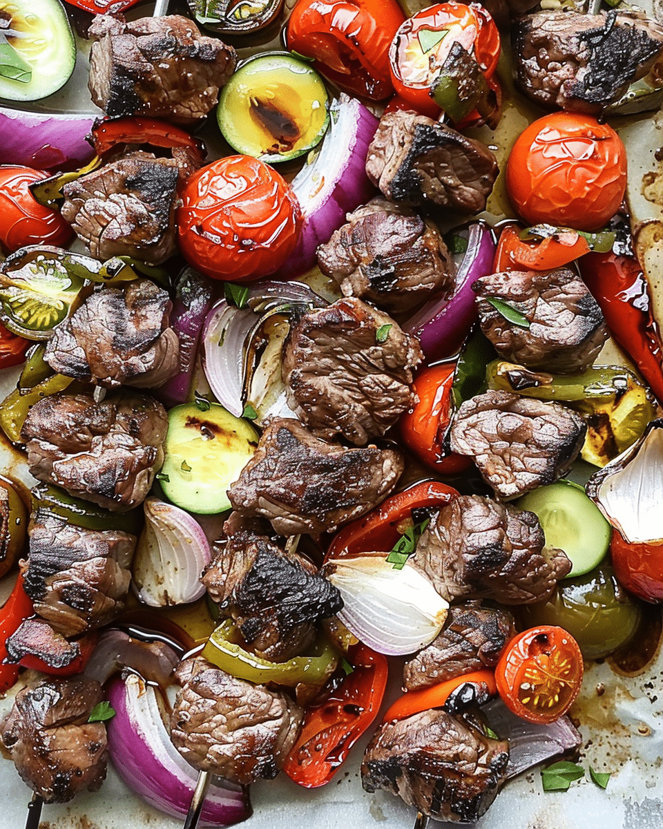 Sheet Pan Deconstructed Beef Kebabs | Kitchen Martha