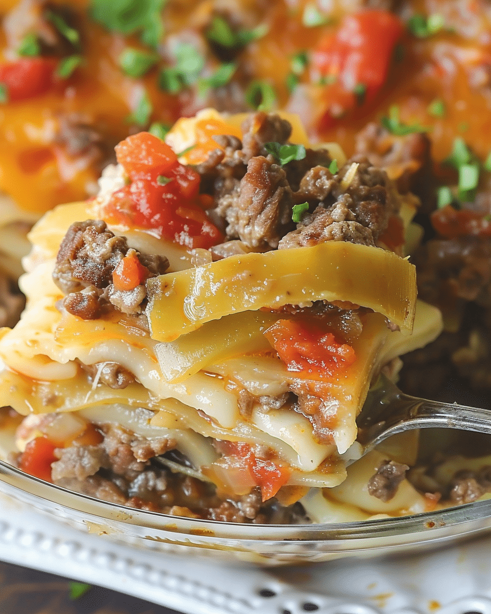 Southern Five Layer Beef Casserole | Kitchen Martha
