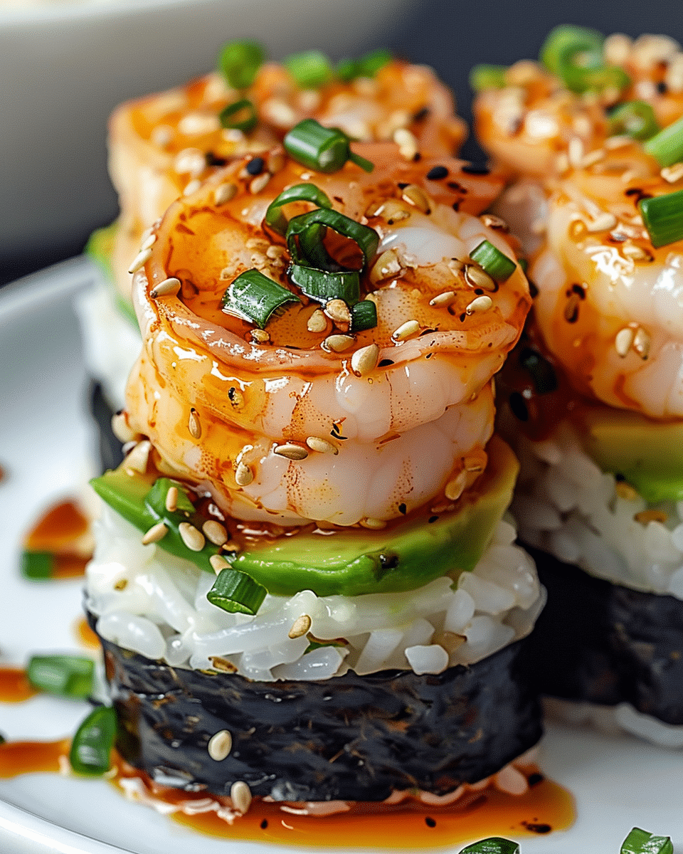 Spicy Shrimp Sushi Stacks | Kitchen Martha