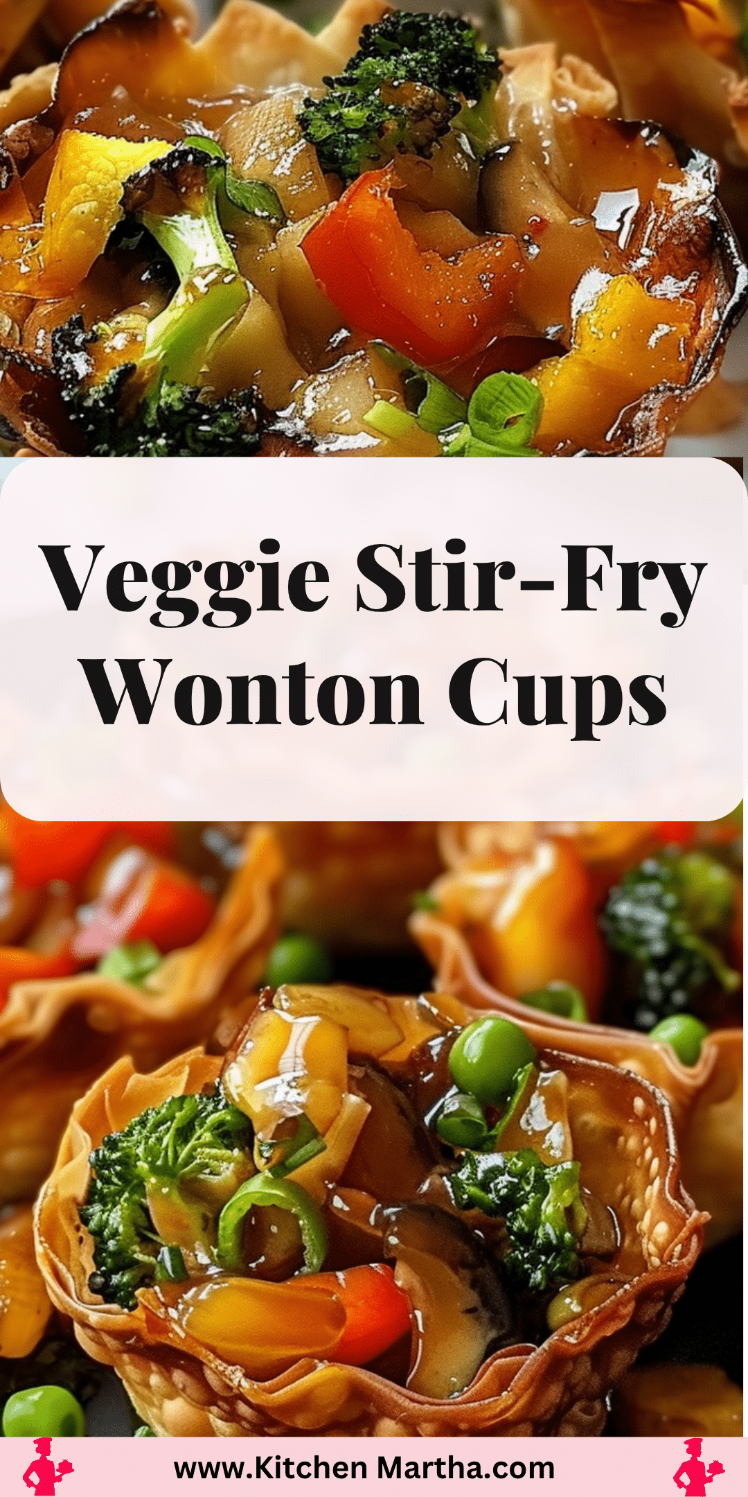 Veggie Stir-Fry Wonton Cups | Kitchen Martha