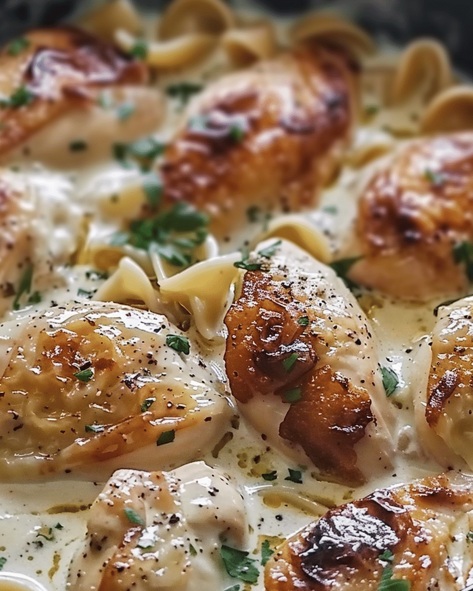 Creamy Chicken with Buttered Egg Noodles Recipe | Kitchen Martha
