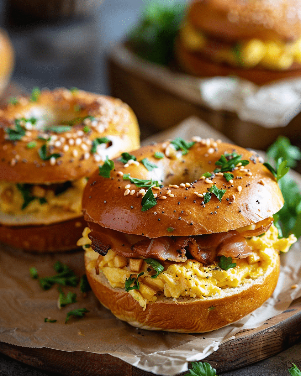 Breakfast Bagel Sliders Recipe | Kitchen Martha