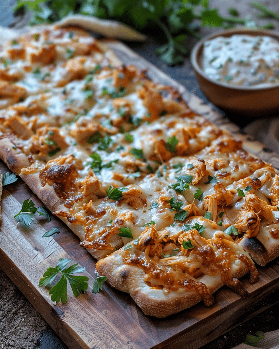 Buffalo Chicken Flatbread | Kitchen Martha