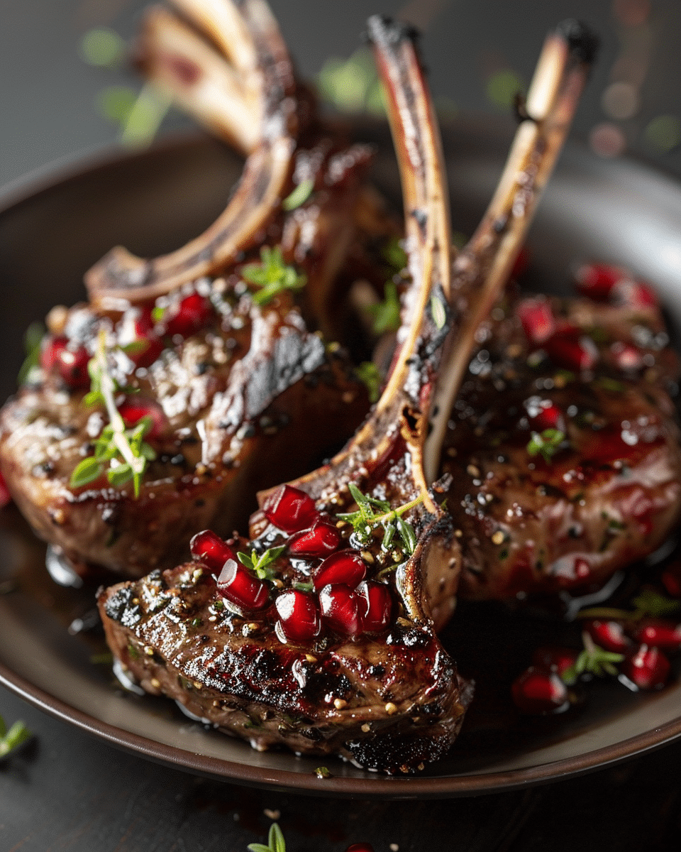 Fancy Pomegranate Lamb Chops | Kitchen Martha