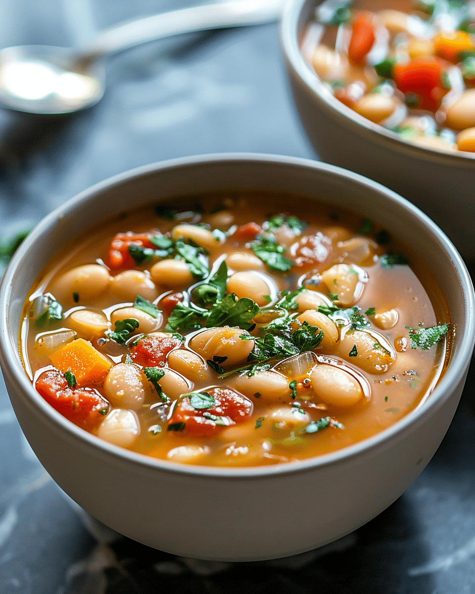 Mediterranean White Bean Soup | Kitchen Martha