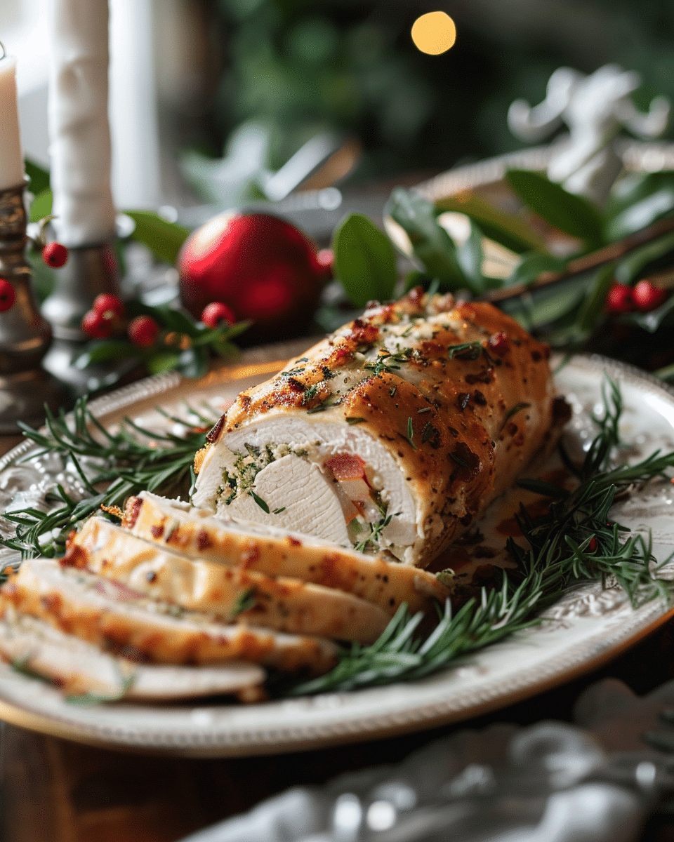Savory Stuffed Turkey Roll Recipe | Kitchen Martha