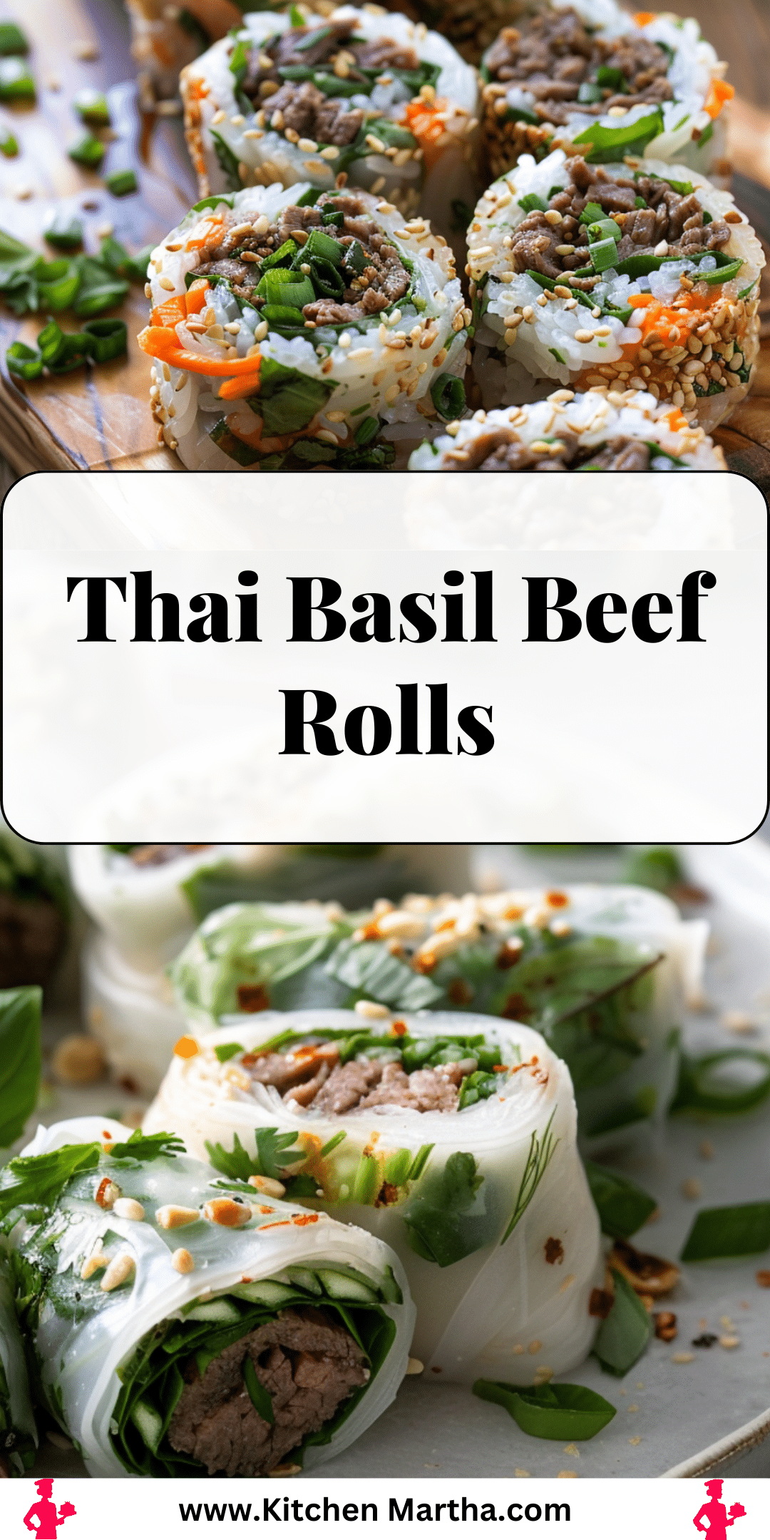 Thai Basil Beef Rolls | Kitchen Martha