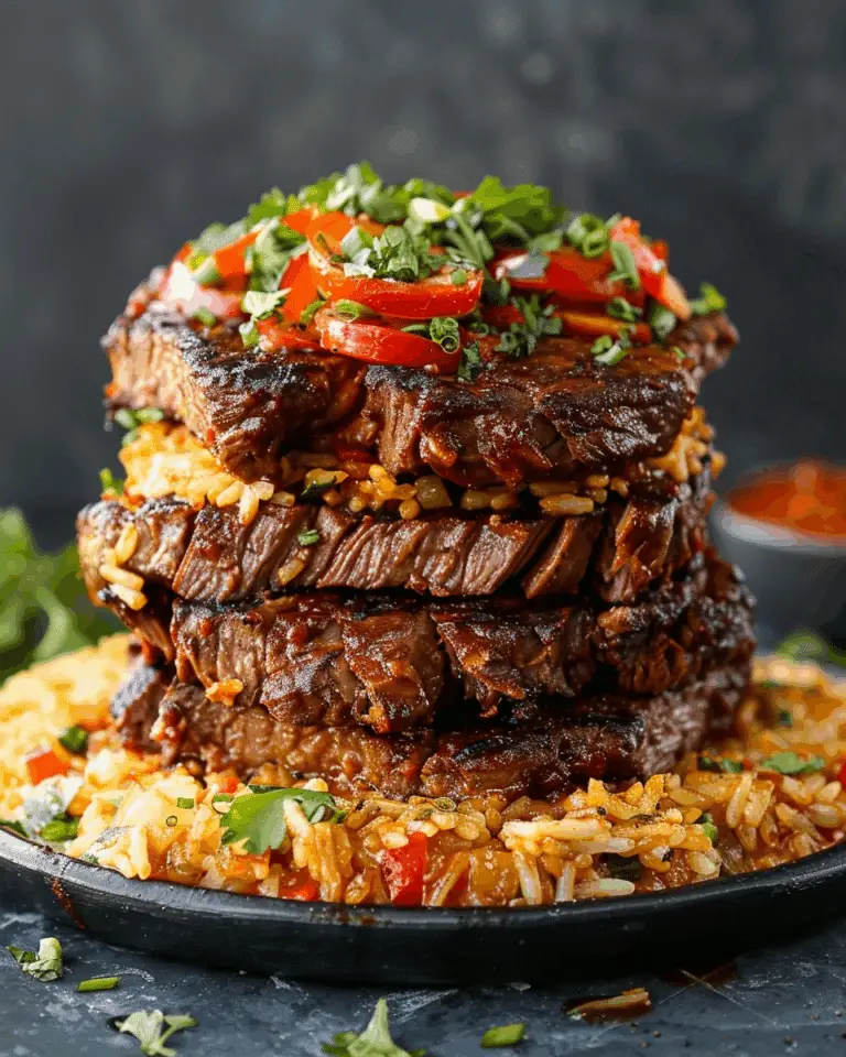 BBQ Beef Rice Stack | Kitchen Martha