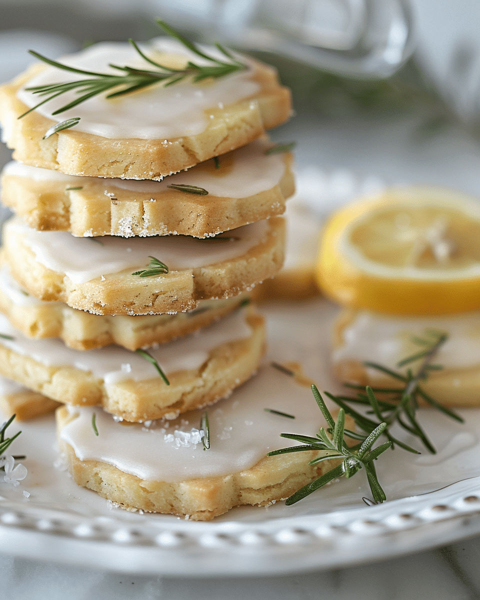 Lemon Rosemary Shortbread Cookies | Kitchen Martha