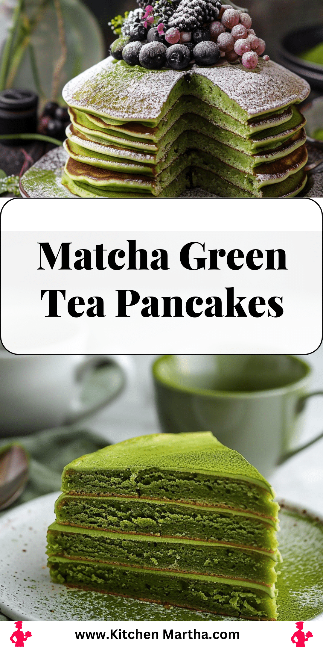 Matcha Green Tea Pancakes | Kitchen Martha