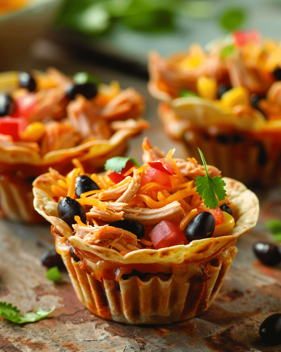 Mini Chicken Taco Cups | Kitchen Martha