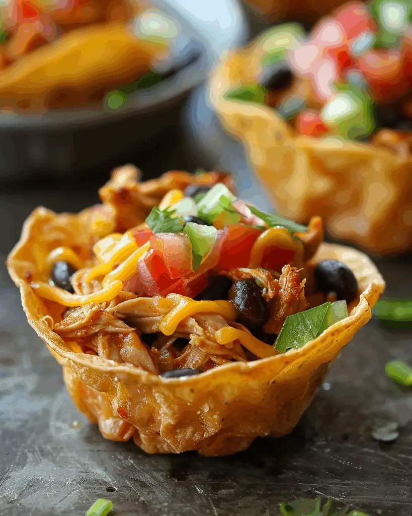 Mini Chicken Taco Cups | Kitchen Martha
