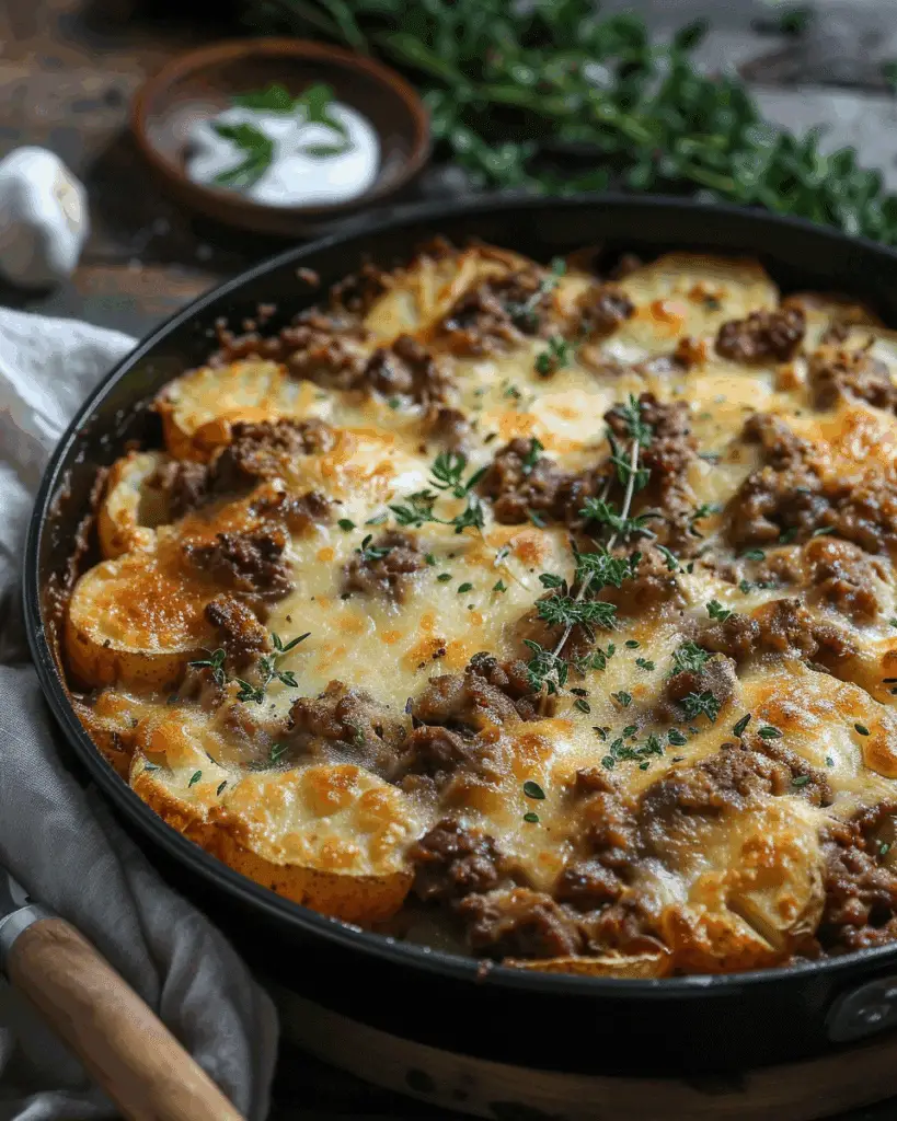 One-Pan Beef & Potato Bake | Kitchen Martha