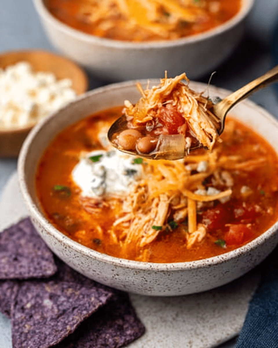 Buffalo Blue Cheese Chicken Soup - Cozy Comfort Recipe