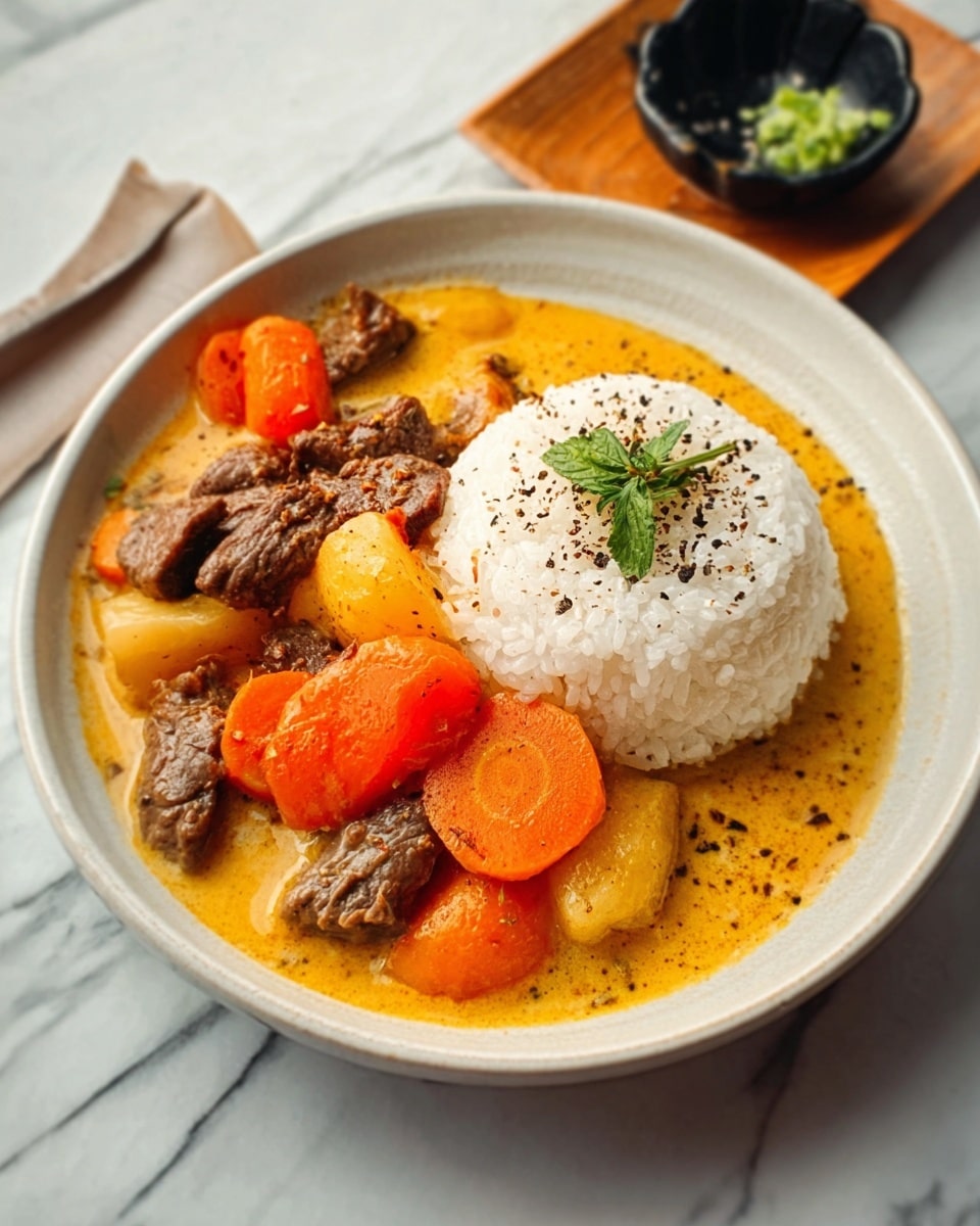 Beef Curry with Coconut Milk - Comforting & Flavorful Dinner