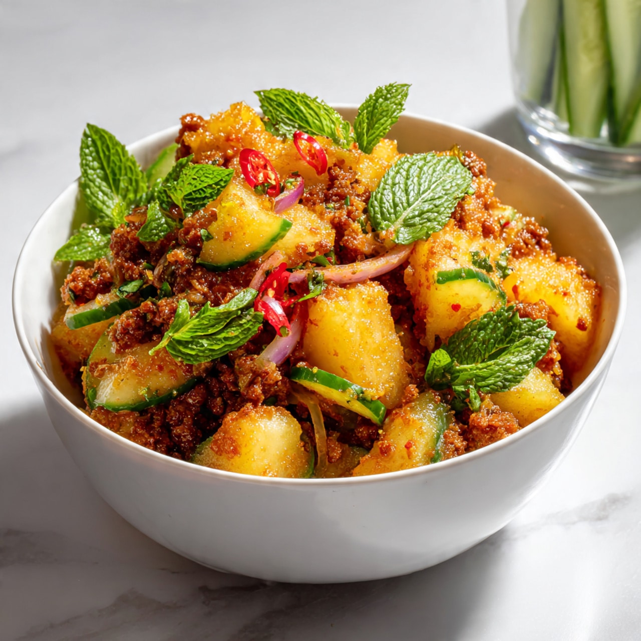 Authentic Thai Laab Moo | Delicious Spicy Minced Pork Salad